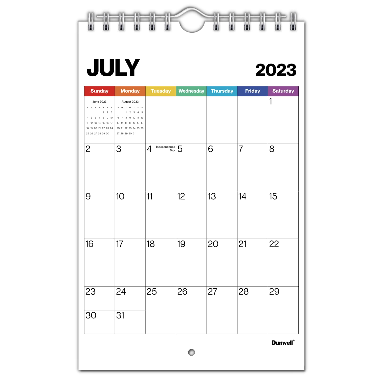 Dunwell Mini Wall Calendar 2023 - (5.5x8.5, Colorful), Use to Dec 2023, Small Notepad Calendar, Little Calendar for Locker, Bulletin Board, Wall, or Desk