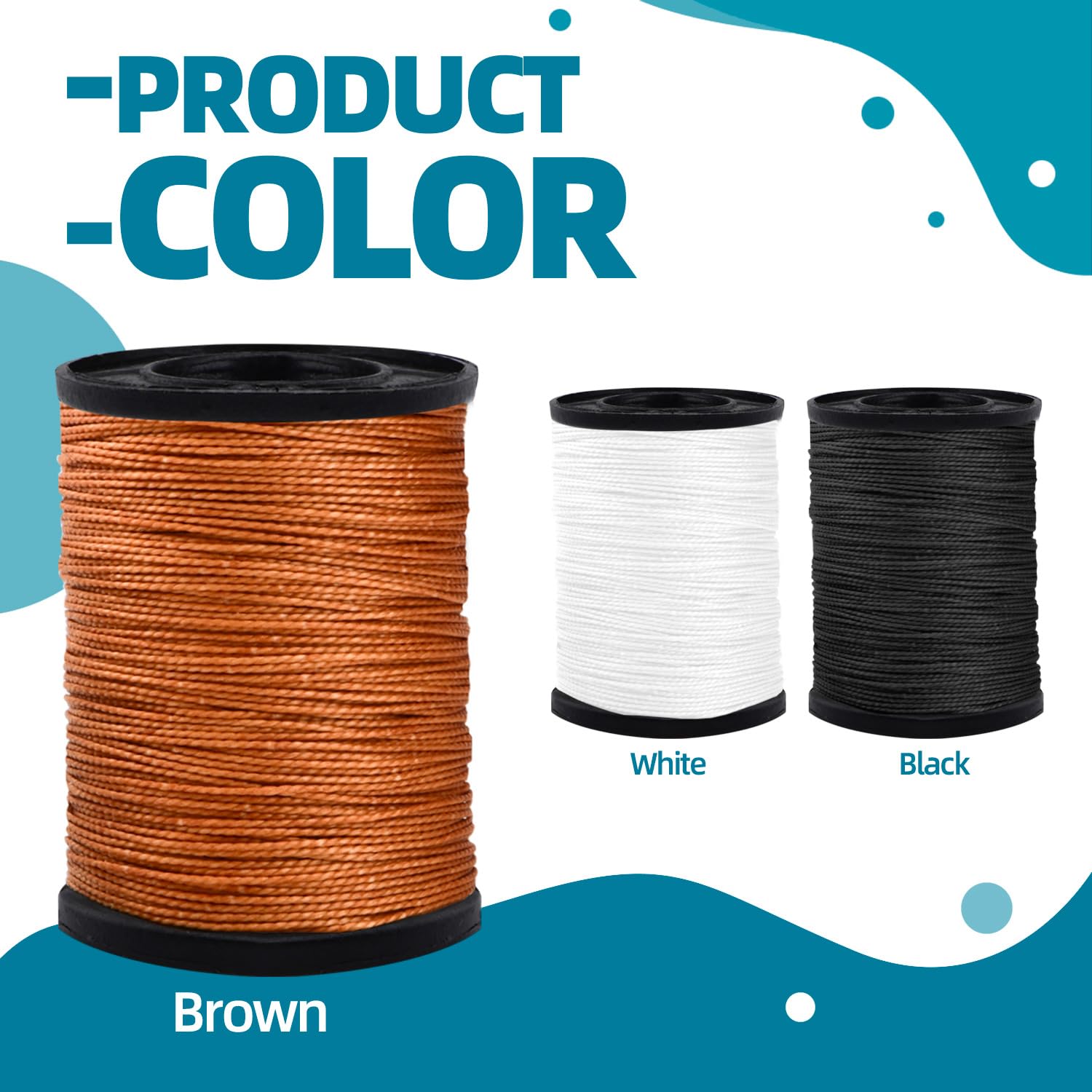 Topus Extra Strong Upholstery Repair Sewing Thread Kit and Heavy Duty Household Hand Needles, Including 7 Styles of Leather Canvas Sewing Needles and 3 Colors Nylon Thread (70 Yard of Each Roll)