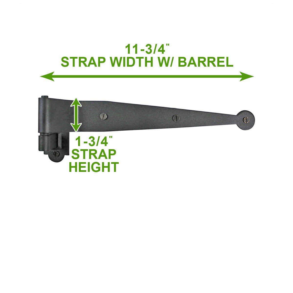 Renovators Supply Manufacturing Black Offset Strap Lift Off Pintle Hinge 11.75" Long Offset Wrought Iron Pin Hinges for Shutter Doors Or Gates Antique Exterior Window Gate Hinges Hardware Pack of 4