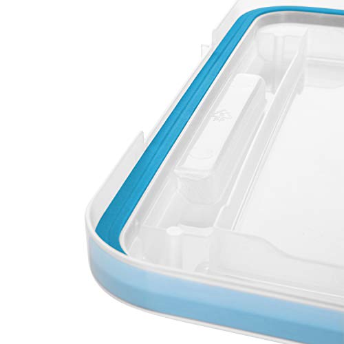 Sterilite 19324306 20 Quart/19 Liter Gasket Box, Clear with Blue Aquarium Latches and Gasket, 6-Pack