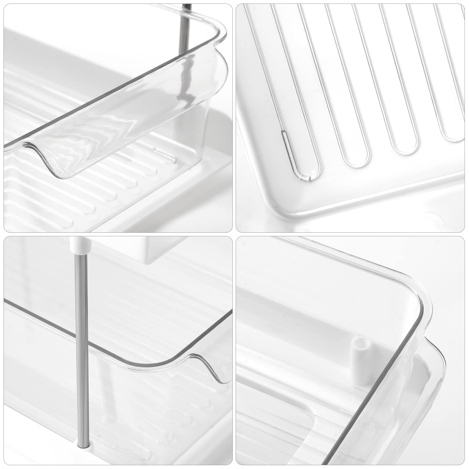 Ruishetop Stackable Under Sink Cabinet Organizer, Multi-Purpose 2 Tier Drawers Sliding Cabinet Basket Organizer Drawer with Handle for Home Kitchen Bathroom Office