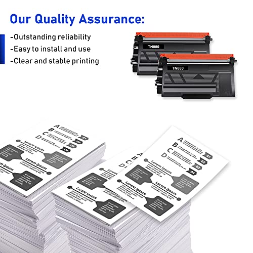 TN880 TN-880 HL-L6200DW Toner Cartridge: Compatible TN 880 Super High Yield Toner Replacement for Brother L6200DW HL-L6200DWT MFC-L6700DW MFC-L6800DW MFC-L6900DW HL-L6300DW Printer(2-Pack Black)