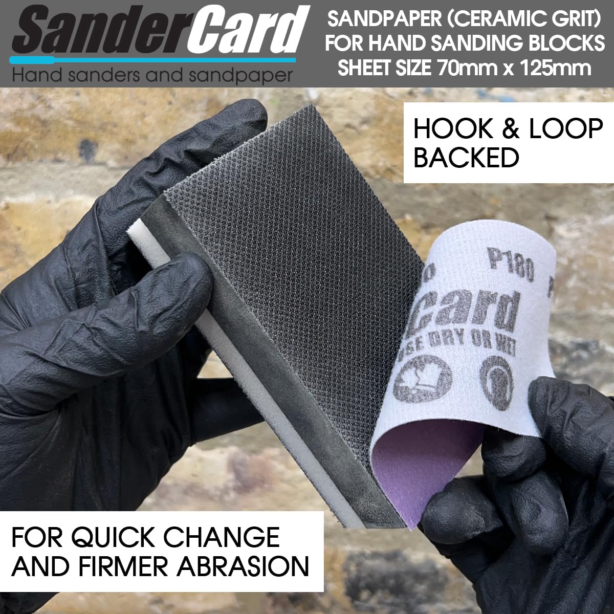 20 Sanding Paper Sheets for Hand Sanding Blocks, 125mm x 70mm (4.9'' x 2.8''), Loop Backed, Sandpaper for Wood, Metal & Paint. Assorted Grit Fine, Medium & Course P120 P180 P240 P320, Wet & Dry, 20pc