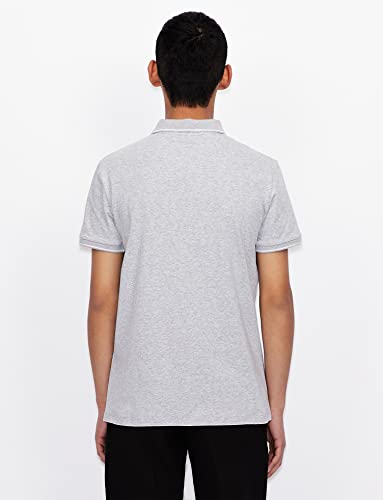 A|X ARMANI EXCHANGE Men's Logo Zip Jersey Polo, Heather Grey B09b, X-Large