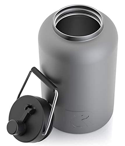 RTIC Jug with Handle, One Gallon, Graphite Matte, Large Double Vacuum Insulated Water Bottle, Stainless Steel Thermos for Hot & Cold Drinks, Sweat Proof, Great for Travel, Hiking & Camping
