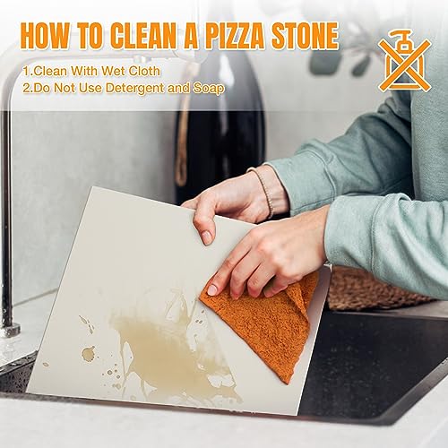 Pizza Stone for Grill 16"x16" - Caprihom Large Pizza Baking Grilling Stone, Pizza Stone for Oven, Heavy Duty Cordierite Stone Perfect for Bread, BBQ and Grill
