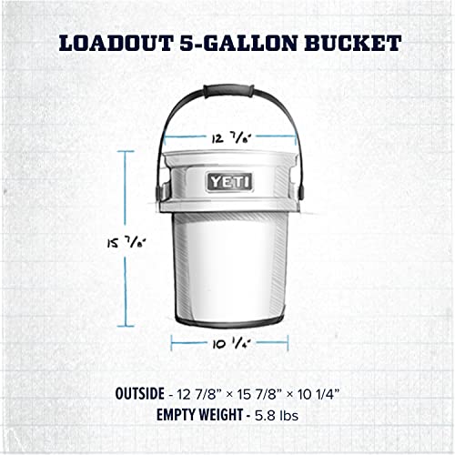 YETI Loadout 5-Gallon Bucket, Impact Resistant Fishing/Utility Bucket, Nordic Blue