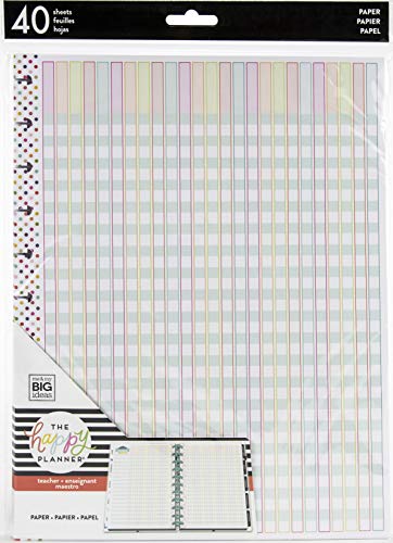 Me & My Big Ideas Happy Planner Big Full Sheet Fill Paper 40/Pkg-Classroom Checklist, Teacher