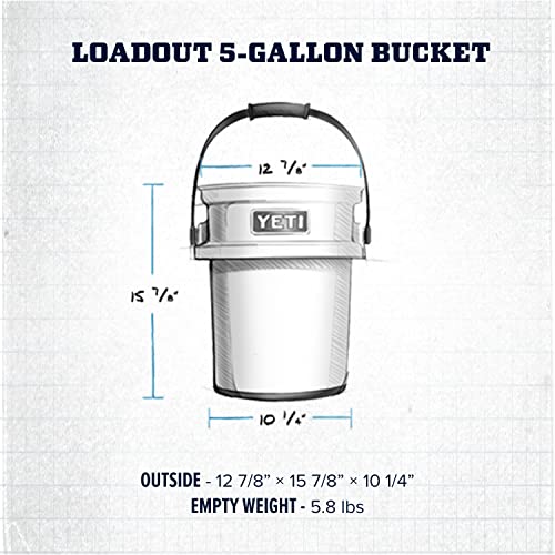 YETI Loadout 5-Gallon Bucket, Impact Resistant Fishing/Utility Bucket, Seafoam