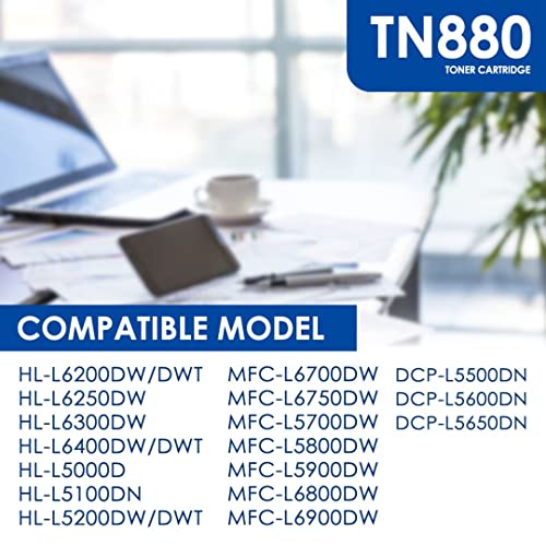 TN-880 πΊππππ π―πππ πππππ
Toner Cartridge, TN880, LVELIMIT Compatible Replacement for Brother TN-880 Black Toner for MFC-L6800DW MFC-L6900DW HL-L6250DW HL-L6300DW HL-L5000D Printer, 1-Pack