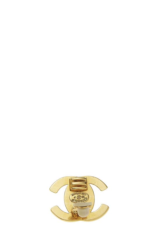 CHANEL, Pre-Loved Gold 'CC' Turnlock Earrings Medium, Gold