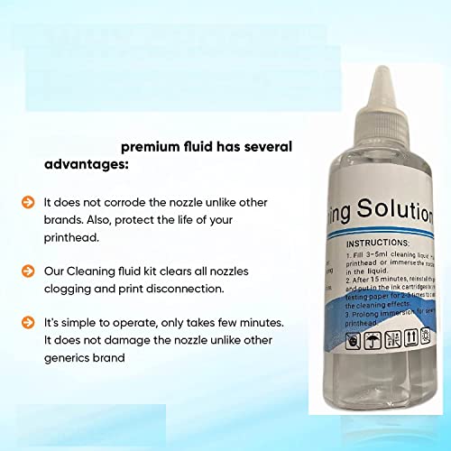 Inkpro Sublimation Printhead Cleaning Kit Inkjet Universal Printer Nozzle Cleaner Solution Print Head Cleaning for Epson HP Brother Canon - Works on Sublimation Ink, Pigment Ink and Dye Ink (100 ml)