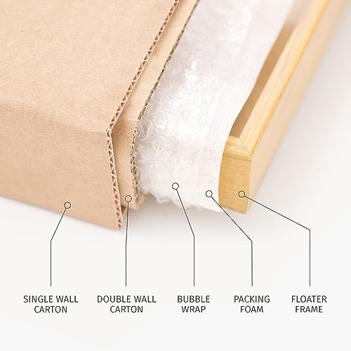 Pixy Canvas Floater Frame 16x20 for 3/4 (0.75) inch Deep Canvas Paintings/Canvas Prints/Wood Canvas Panels/Wall Art/Wall Decor/Home Decor/Artwork (Rustic Gray, 16 x 20 inch, Portrait)