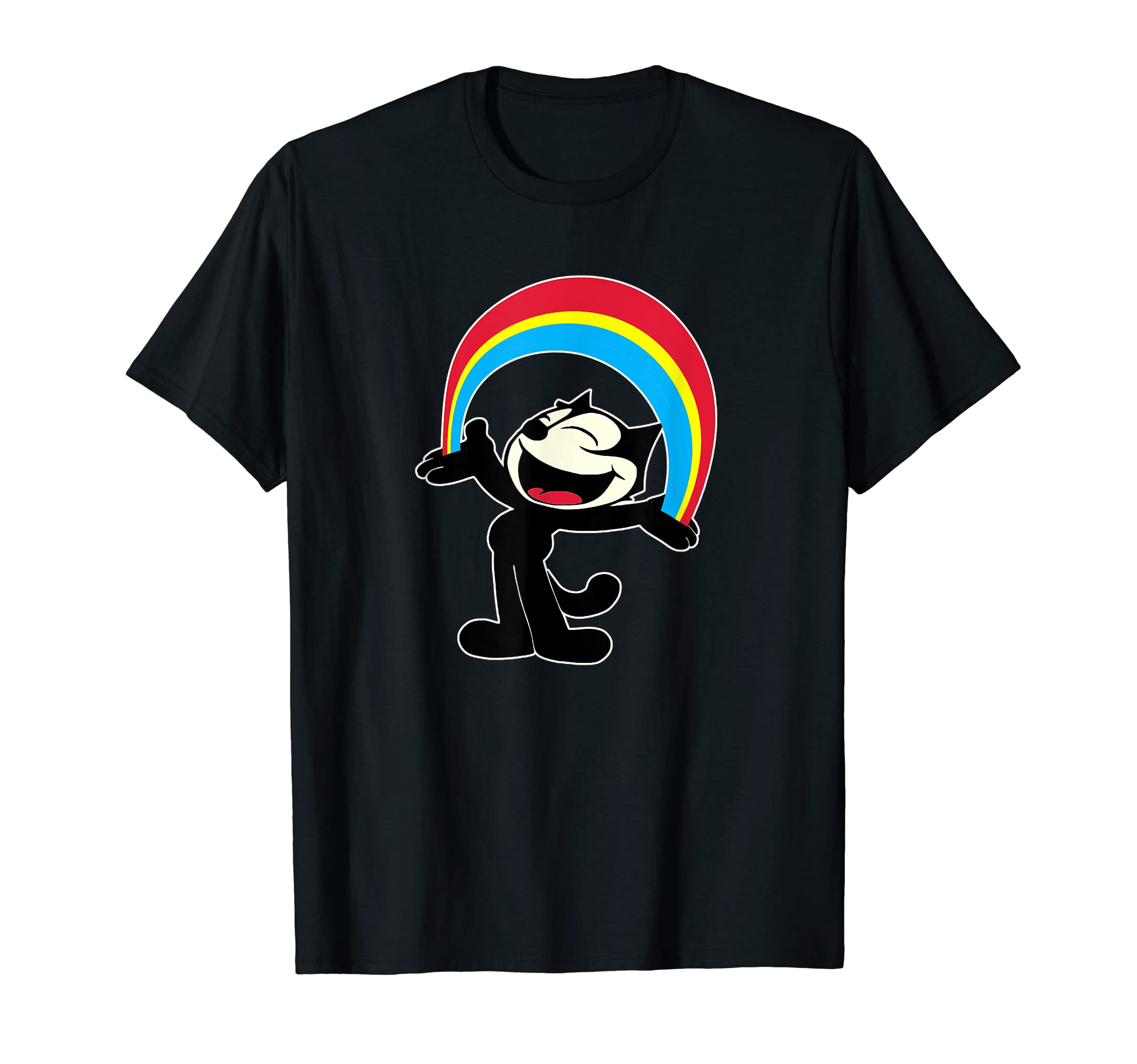 Rainbow Felix Funny Cat Cartoon & Retro Comics Graphic T-Shirt
