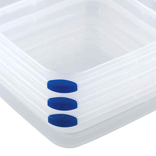 Sterilite Ultra-Seal 5.7 Cup Food Storage Container, See-Through Lid & Base with Blue Accents, 6-Pack