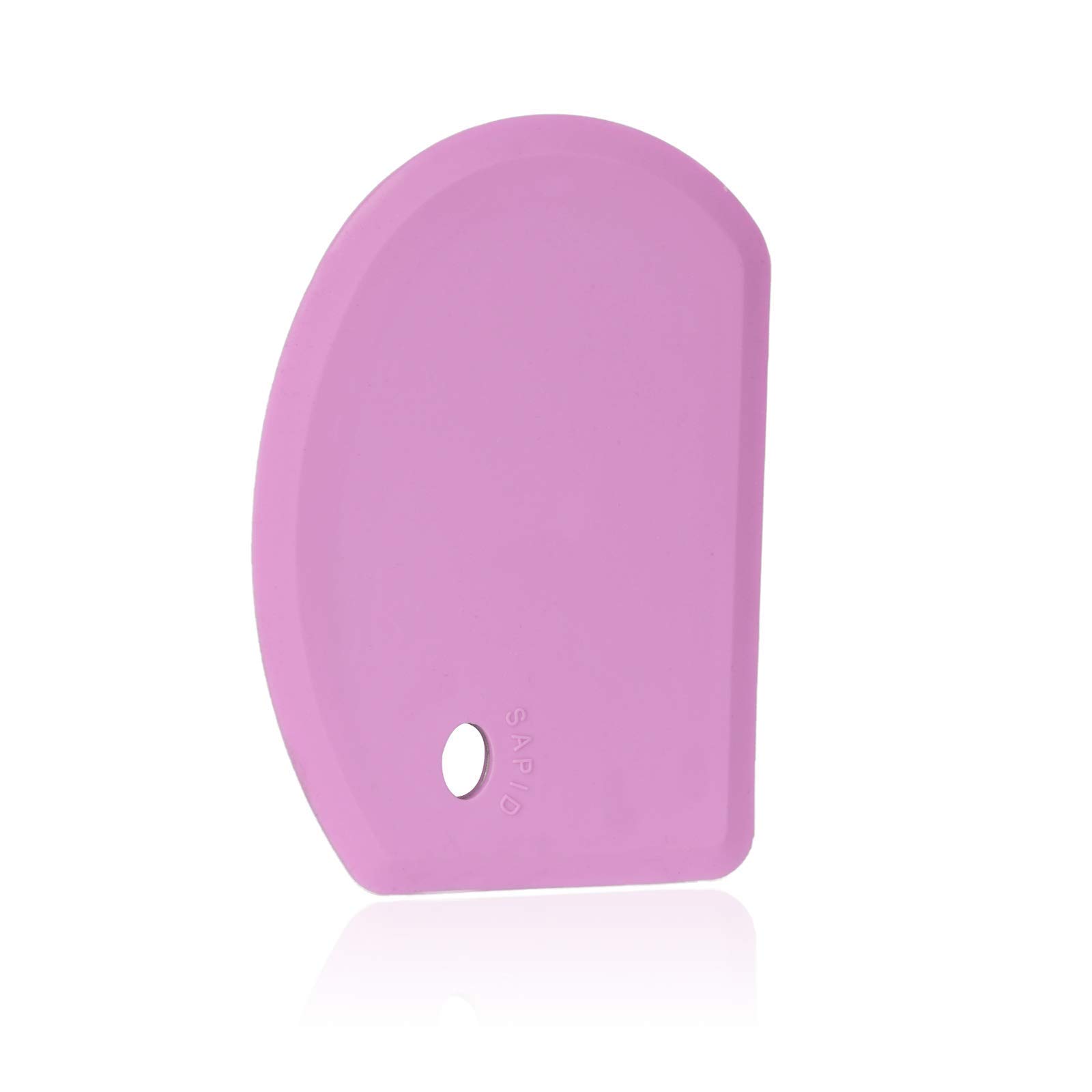 Sapid Silicone Bowl Scraper Flexible Curved Edge (5.98"×4.3"), Food Grade Bench Dough Scraper for Baking Sourdough Bread, Cake, Fondant Icing, Heat- Resistance Kitchen Dish Pan Scrapers (1, Purple)