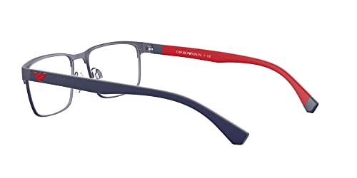Emporio Armani Men's EA1105 Rectangular Sunglasses, Matte Blue/Demo Lens, 56 mm