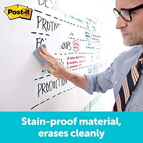 Post-it Dry Erase Whiteboard Film Surface for Walls, Doors, Tables, Chalkboards, Whiteboards, and More, Removable, Stain-Proof, Easy Installation, 6 ft x 4 ft Roll (DEF6X4)