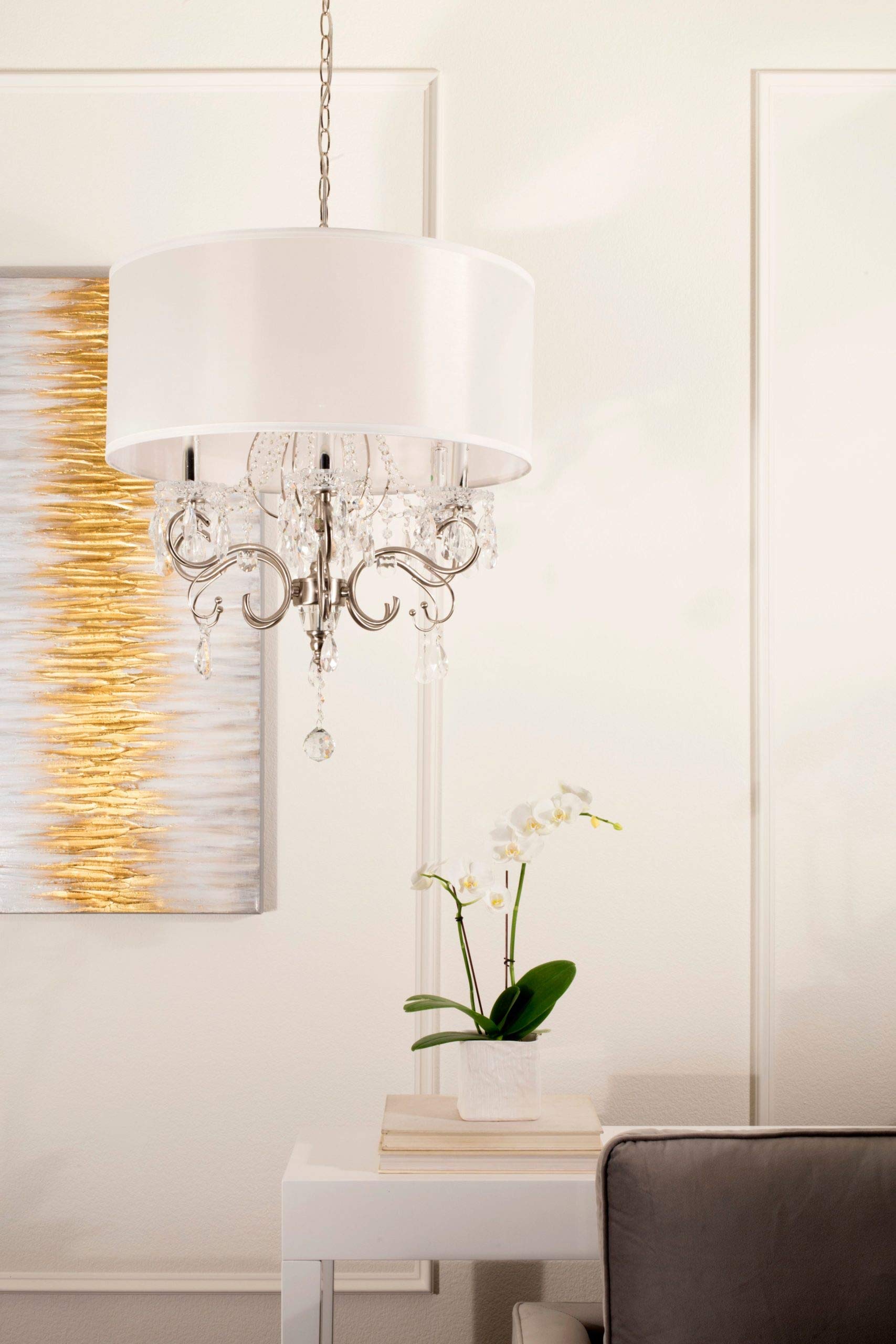 OK-5109h 21-Inch Crystal Silver Chandelier