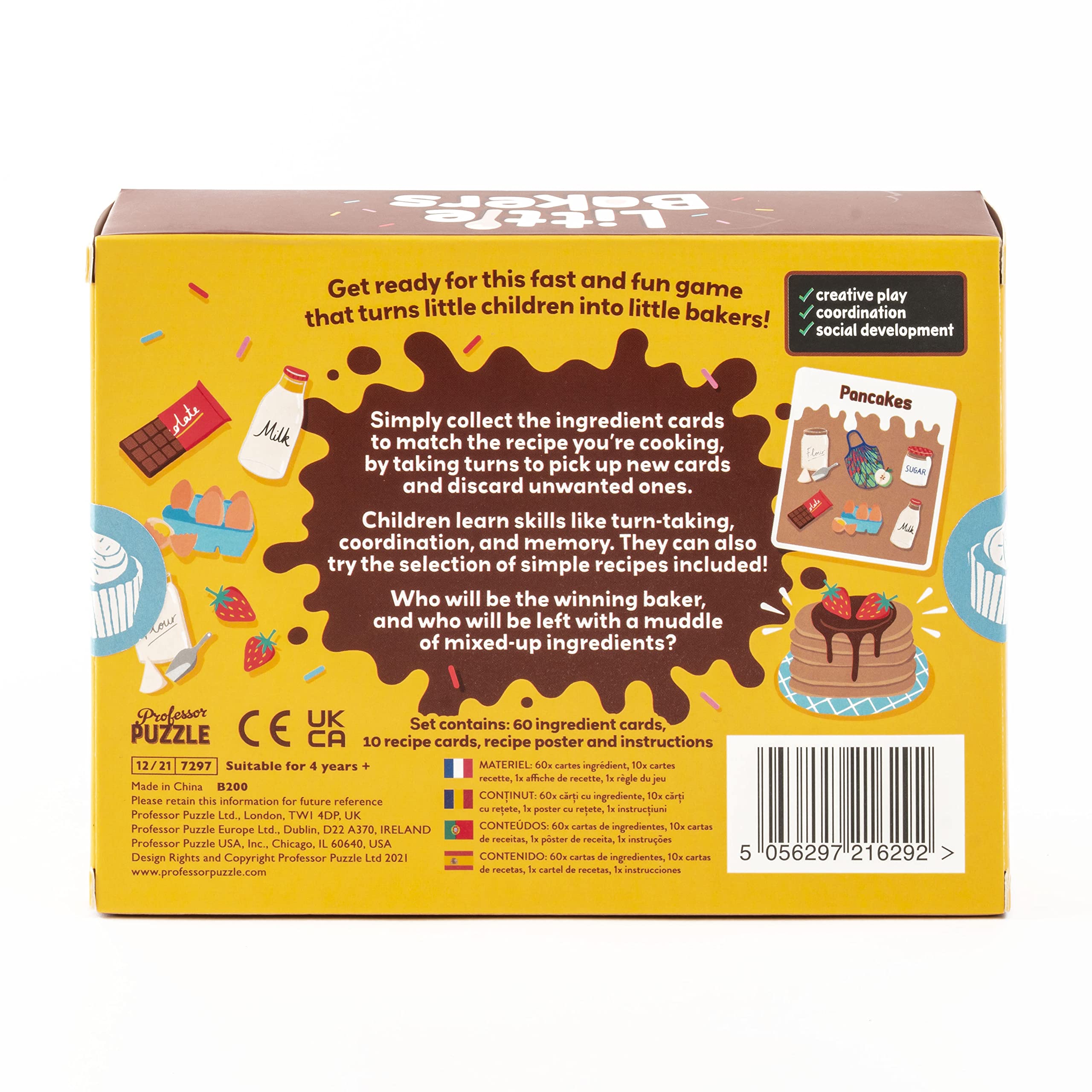 Professor Puzzle: Little Bakers - Ingredients & Recipe Card Game, Fun & Fast Paced, Set Collection, Ideal Starter Game, Kids Ages 4+, 2-5 Players