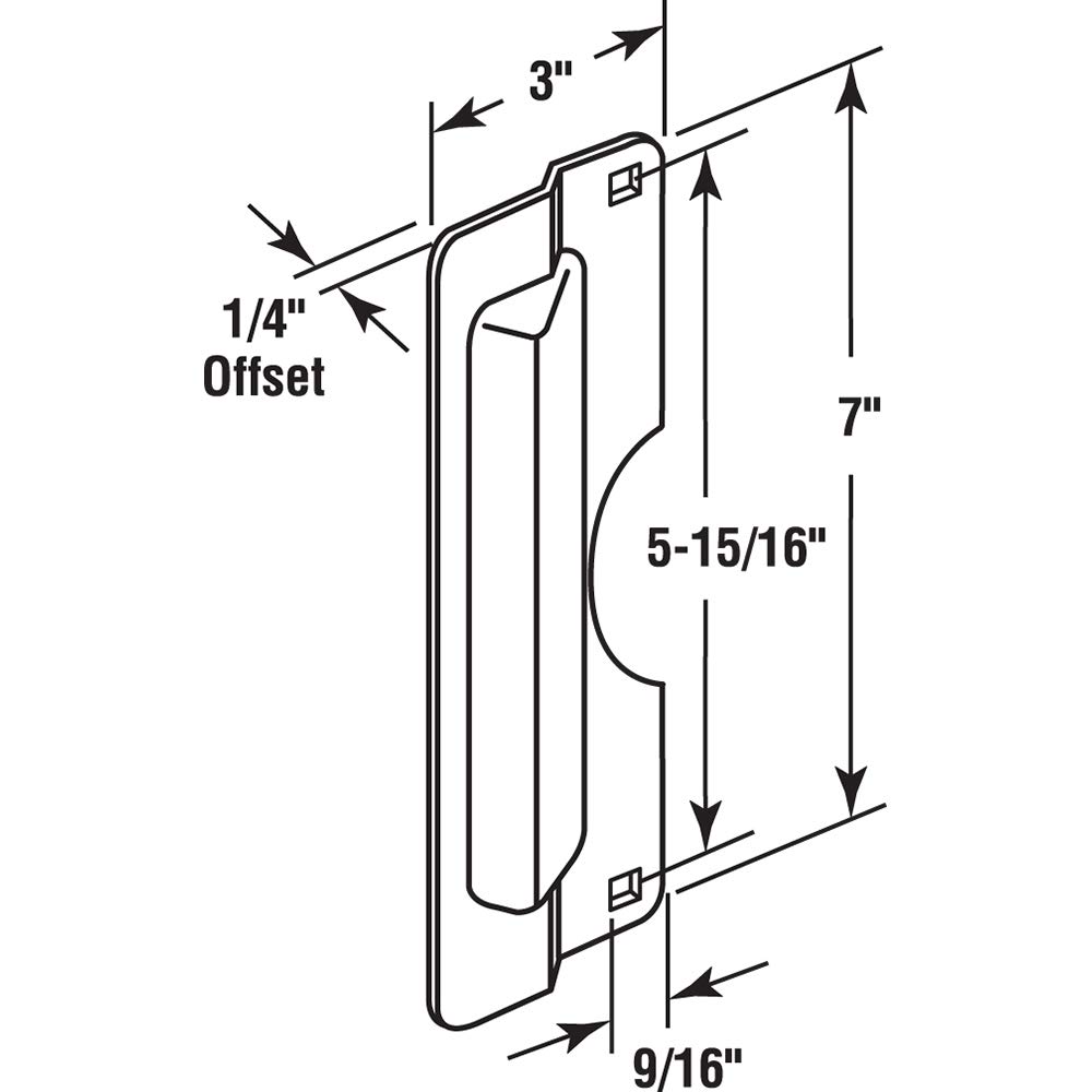 Prime-Line U 9500 Latch Guard Plate Cover – Protect Against Forced Entry, Easy to Install on Out-Swinging Doors – Gray (Single Pack), 3 in. x 7 in.