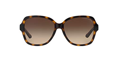 A|X ARMANI EXCHANGE Women's AX4029S Oval Sunglasses, Dark Tortoise/Brown Gradient, 57 mm