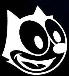 Felix The Cat Decal Vinyl Sticker|Cars Trucks Vans Walls Laptop| White |5.5 x 5.25 in|CCI778