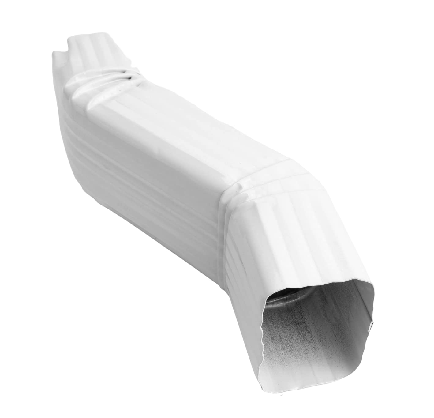 Gutter Downspout OFFSET White (Gloss) Aluminum gutter downspout elbow extensions. (2X3 A-Style)