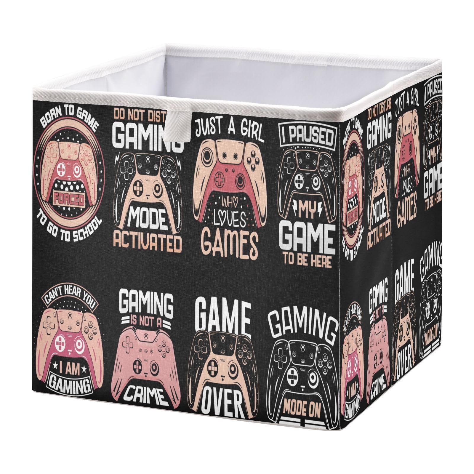 QUGRL Game Controller Set Storage Bins Organizer Gamepad Joystick Foldable Clothes Storage Basket Box for Shelves Closet Cabinet Office Dorm Bedroom 15.75 x 10.63 x 6.96 in
