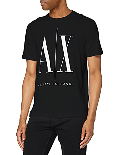 A|X ARMANI EXCHANGE mens Icon Graphic T-shirt T Shirt, Black, Medium US