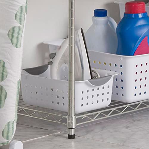 12) Sterilite 16228012 Small Ultra Plastic Storage Bin Organizer Baskets -White (non-0903)