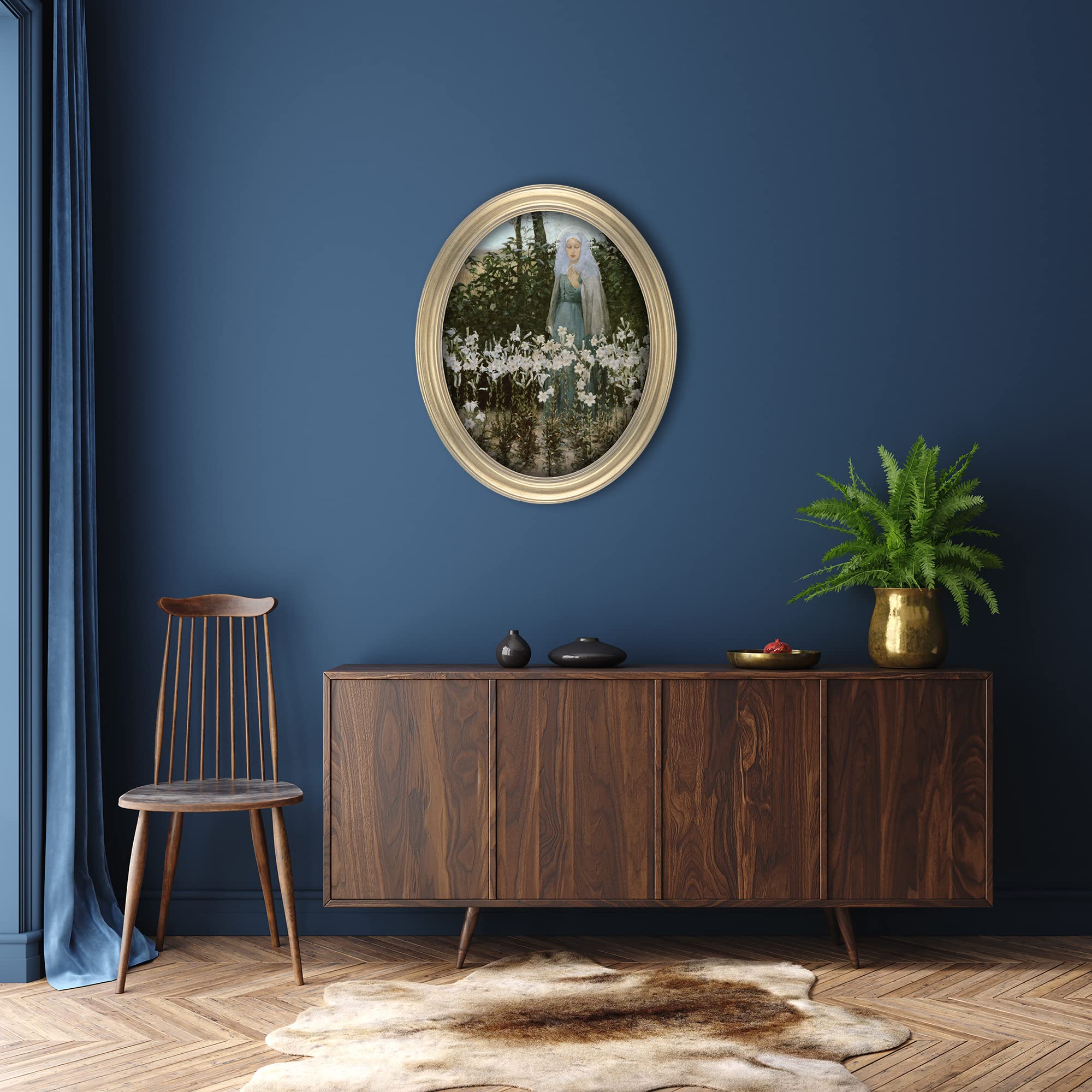 Stein Design Oval Frames - Hand-Finished Open-Back Oval Frames for Canvas, Does not Include Glass or Backing - [Champagne Silver - 11"x14"]