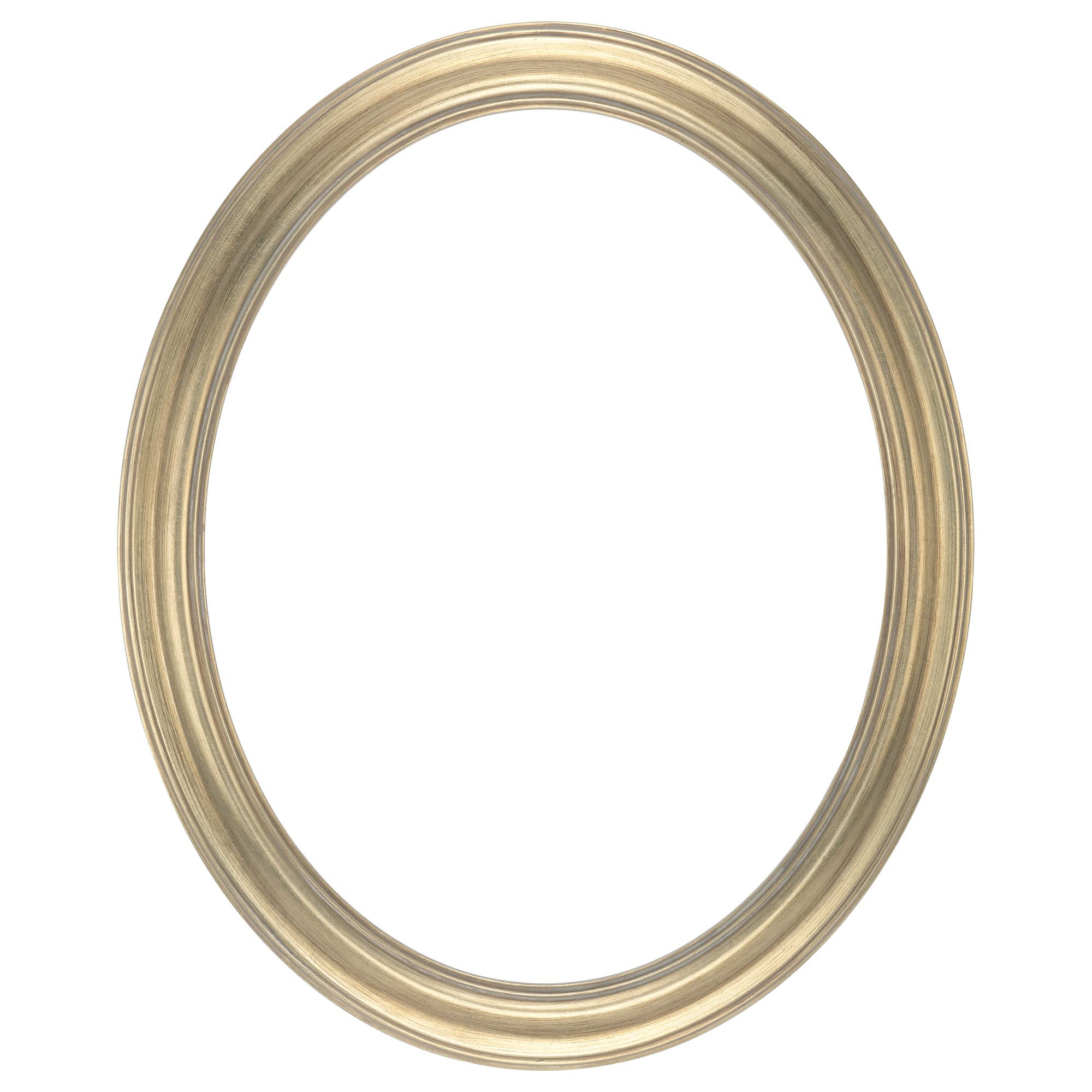 Stein Design Oval Frames - Hand-Finished Open-Back Oval Frames for Canvas, Does not Include Glass or Backing - [Champagne Silver - 11"x14"]