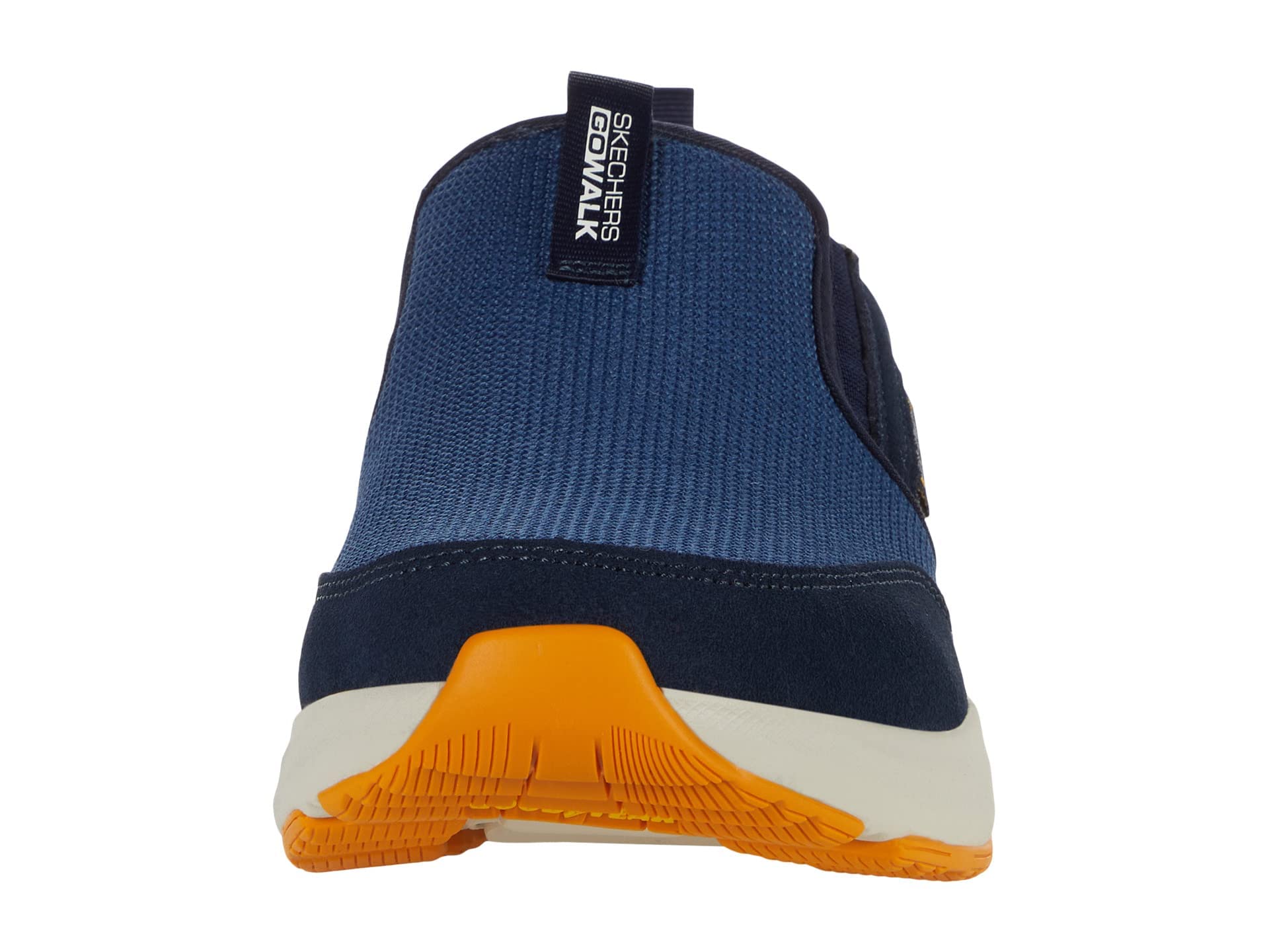 Skechers mens Go Walk Outdoor - Athletic Slip-on Trail Hiking Shoes With Air Cooled Memory Foam Sneaker, Navy/Yellow, 1 11 US