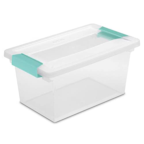 Sterilite 19628604 Medium Clip Clear Storage Box With Latched Lid - 11"L x 6-5/8"W x 5-3/8"H