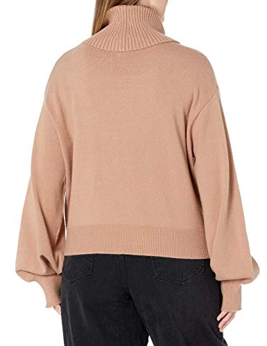 The Drop Women's @lucyswhims Long Sleeve Cropped Turtleneck Sweater, Praline, L