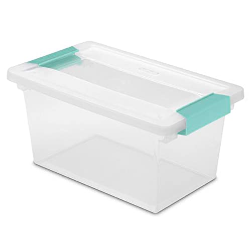 Sterilite 19628604 Medium Clip Clear Storage Box With Latched Lid - 11"L x 6-5/8"W x 5-3/8"H