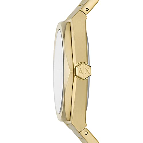 AX ARMANI EXCHANGE Men's Three-Hand Date Gold-Tone Stainless Steel Watch (Model: AX2810)