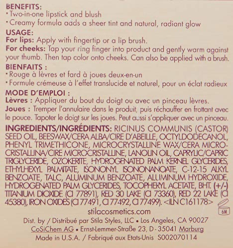 stila Convertible Color Dual Lip and Cheek Cream, Petunia, 0.15 oz