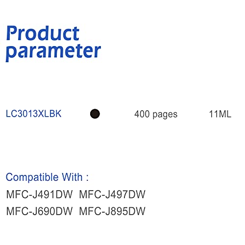 EASYPRINT (3X Black Pack) Compatible 3013xl Ink Cartridge Replacement for Brother LC3013 LC3013lx LC3013xxl Used for MFC-J491DW MFC-J497DW MFC-J690DW MFC-J895DW, (Black ONLY)