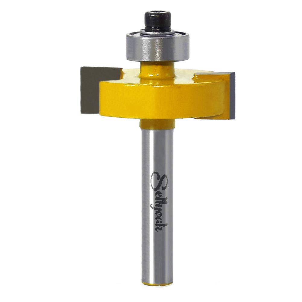 1/4 Inch Shank Rabbet Router Bit with 6 Bearings Set, SellyOak Multi Rabbeting Router Bit Set for Multiple Depths (1/8", 1/4", 5/16", 3/8", 7/16", 1/2" Interchangeable and Adjustable Bearings)