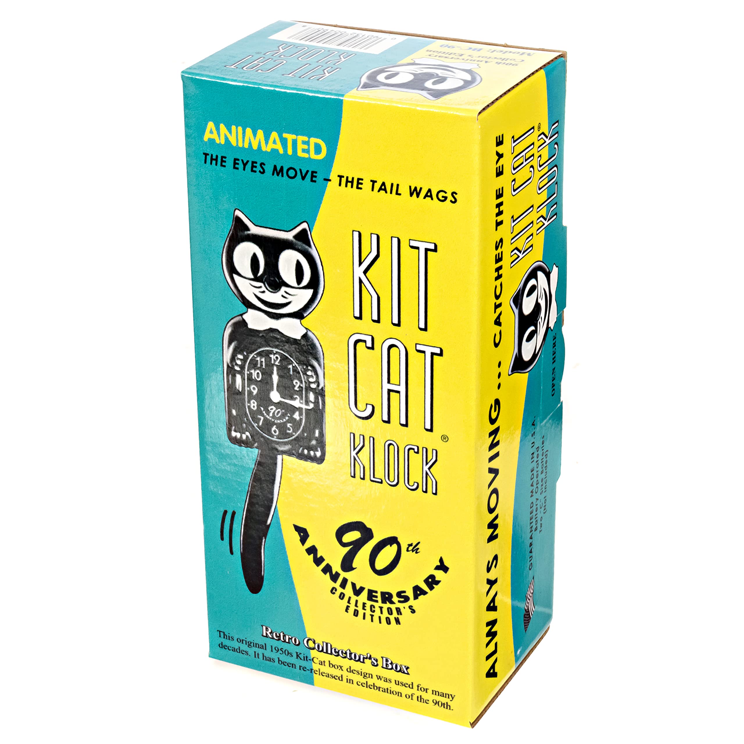 Kit Cat Klock Official 90th Anniversary Black with 1950s Collectors Box