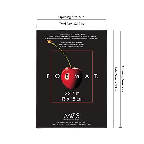 MCS Format Picture Frames, Gallery Wall Frames, Black, 5 x 7, 12-Pack