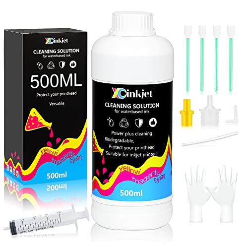 XCinkjet 500ml printhead Cleaning kit for HP Epson Canon Brother 8600 8610 8620 6700 8625 wf-7720 et-2760 wf-3640 Printer Nozzle Cleaner