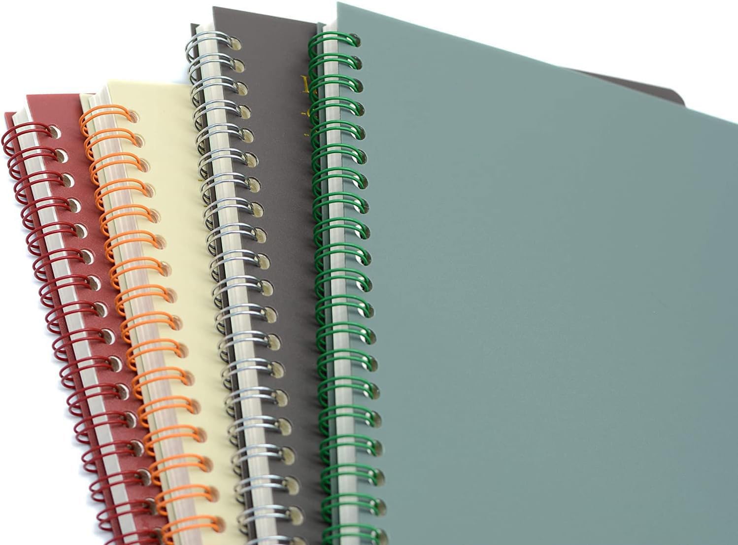Yansanido Spiral Notebook, 4 Pcs B5 9.8 x 6.9 inch Thick Plastic Hardcover 8mm Ruled 4 Color 80 Sheets -160 Pages Journals for Study and Notes