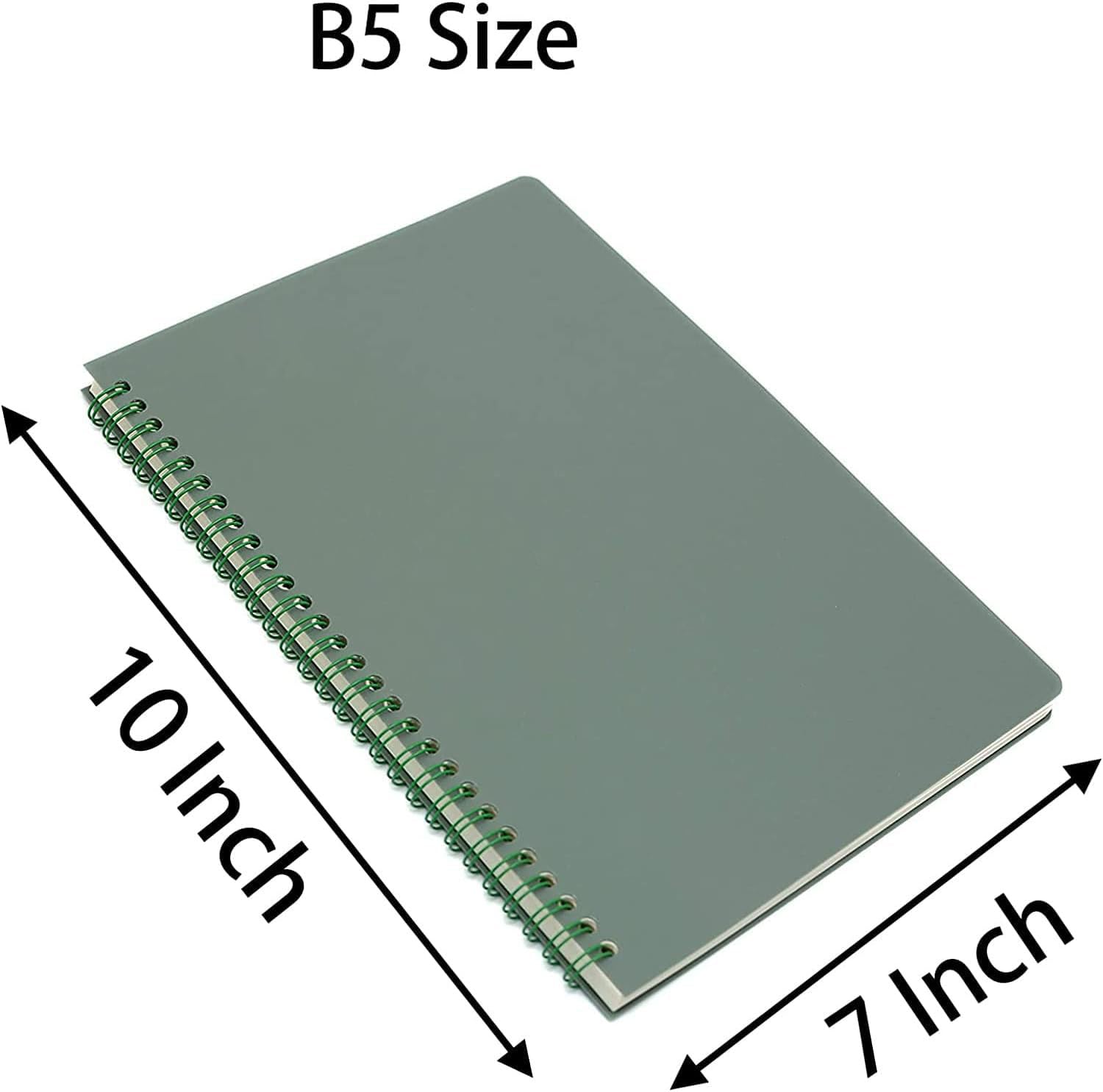 Yansanido Spiral Notebook, 4 Pcs B5 9.8 x 6.9 inch Thick Plastic Hardcover 8mm Ruled 4 Color 80 Sheets -160 Pages Journals for Study and Notes