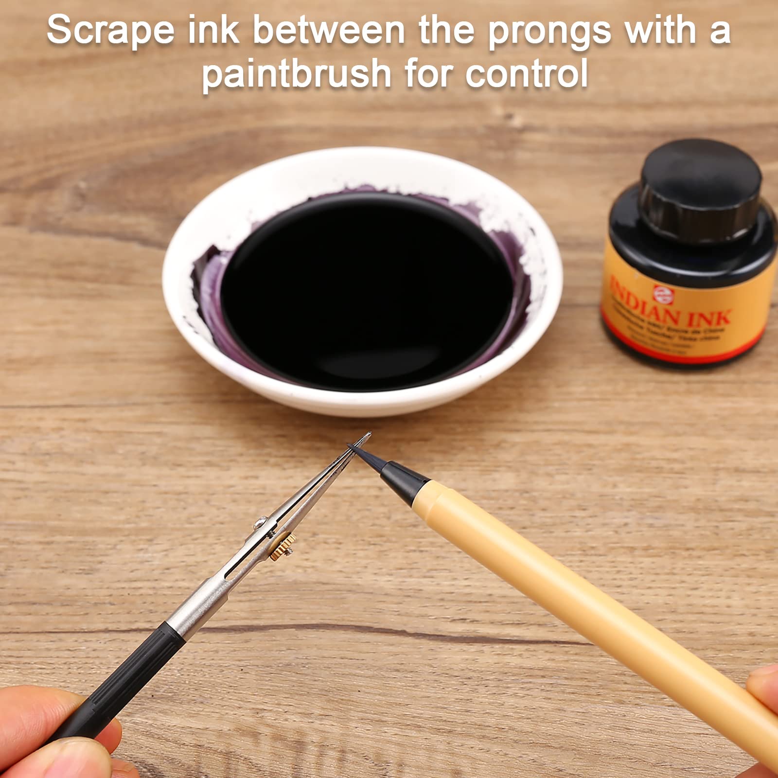 LOONENG Ruling Pen for Masking Fluid, Designed for Cartography, Calligraphy, Fine Line Drawing and Technical Drawings, Suitable for Use with Masking Fluid, Drawing Ink, Indian Ink and Gouache