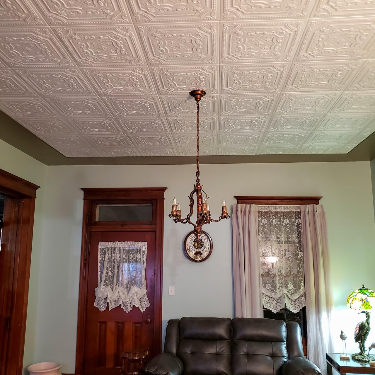 A La Maison Ceilings R126 Bijou and Bee Bee Foam Glue-up Ceiling Tile (128 sq. ft./Case), Pack of 48, Antique Copper