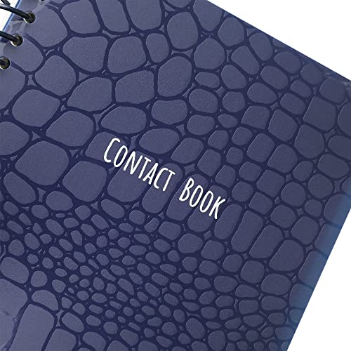 Pen+Gear Contact Book, Etched Poly Cover, Dark Navy Color, 128 Pages, 5.31 in x 8 in