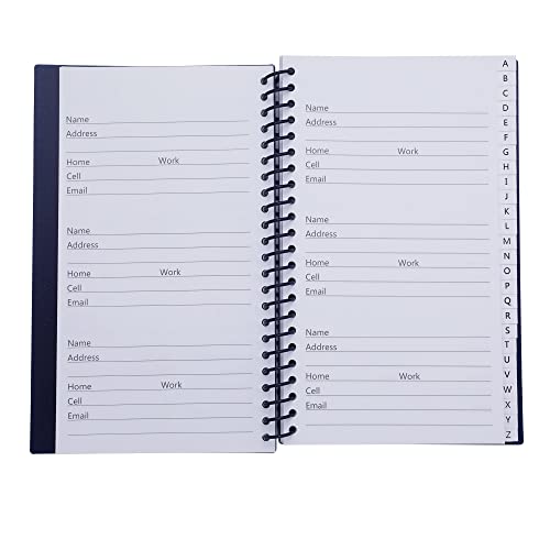 Pen+Gear Contact Book, Etched Poly Cover, Dark Navy Color, 128 Pages, 5.31 in x 8 in